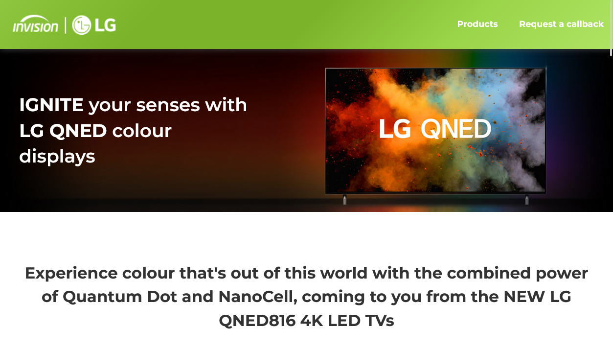 Invision LG QNED Colour Displays | Invision UK